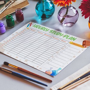School Timetable and Study Plans Printable Kids Horizontal - Etsy