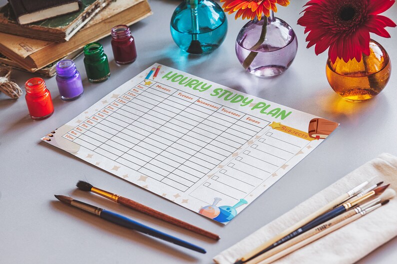 School Timetable and Study Plans Printable Kids Horizontal - Etsy