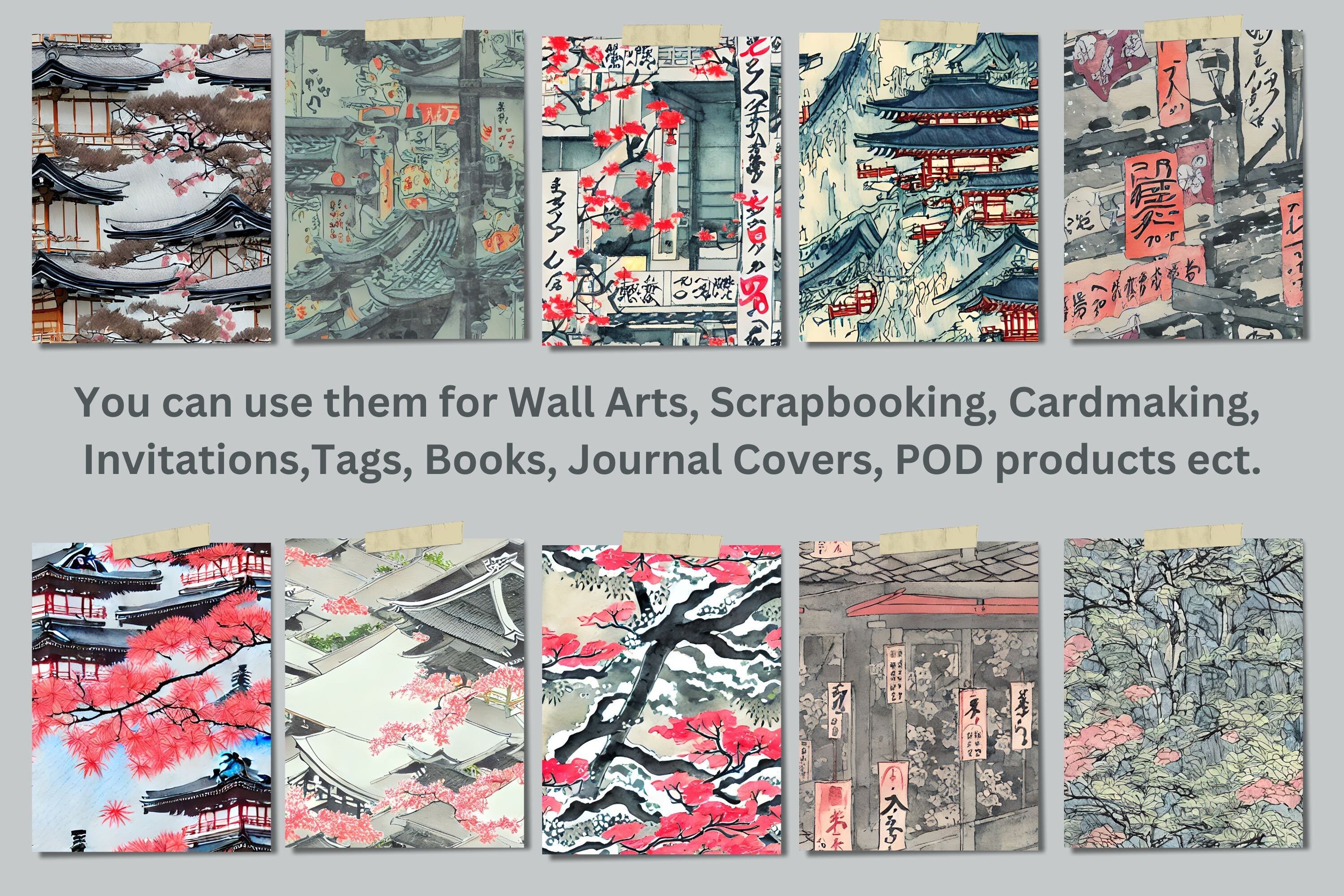 Japanese Paper Digital Asian Fabric Patterns Authentic Japanese Culture ...