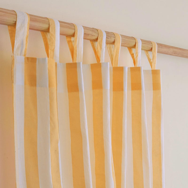 Cafe Curtains Yellow Stripe - Etsy
