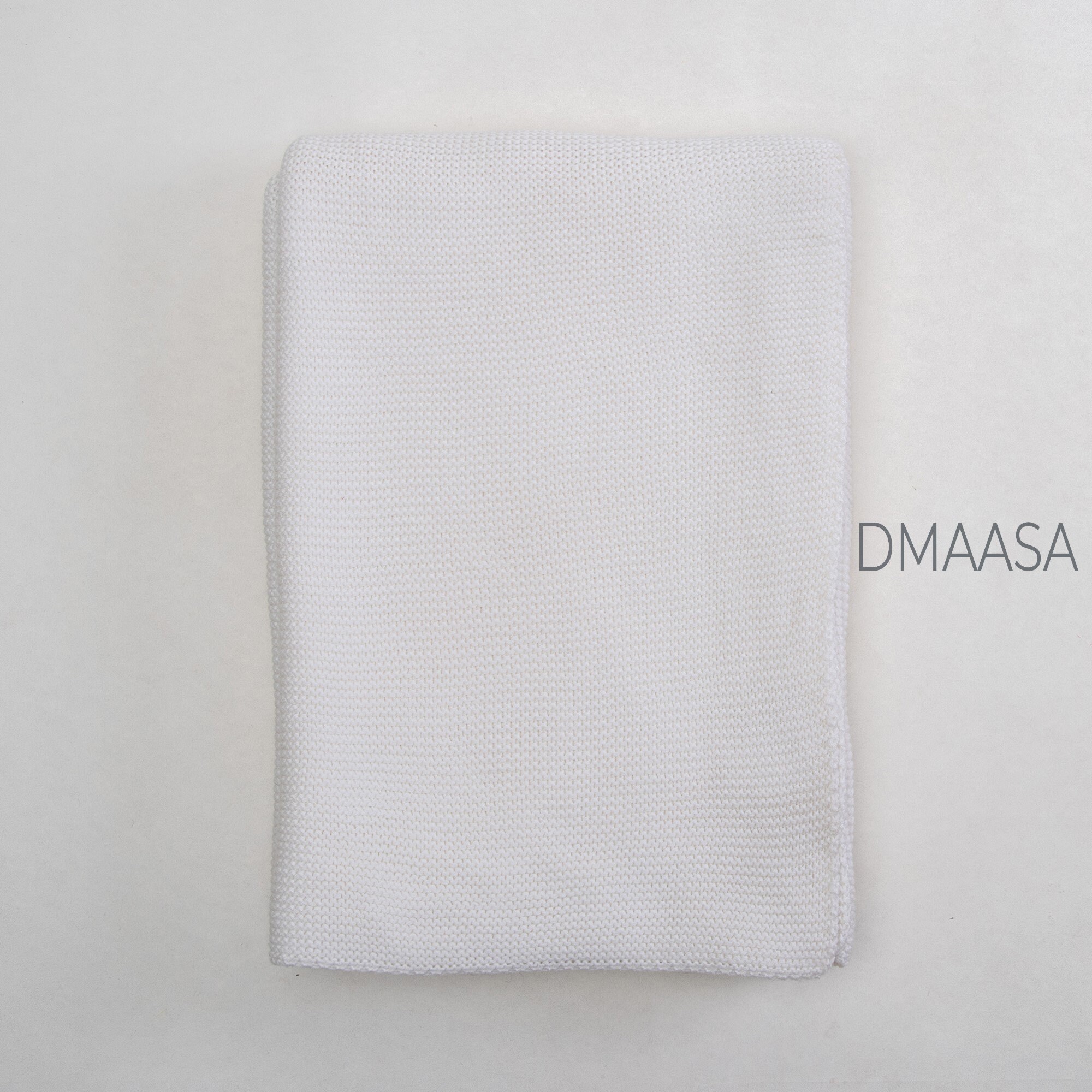 White Soft Cotton Throw Blanket, Handwoven Solid Throw Blanket, Cotton ...