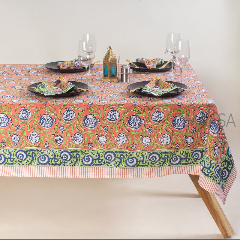 Block Print Tablecloth - Etsy