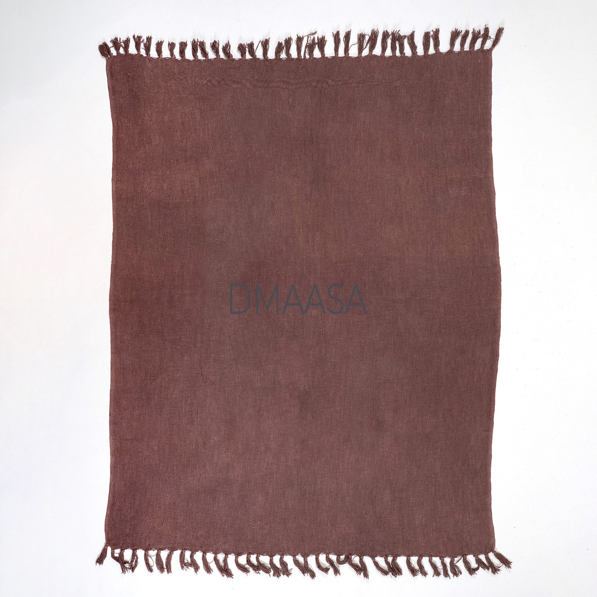 Rust Brown Mud Cloth Solid Throw Blanket, Boho Throw Blanket Organic ...