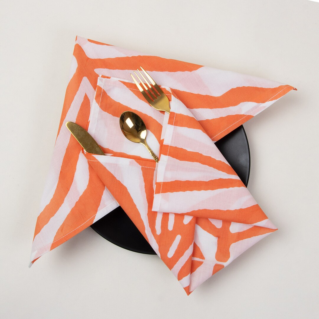 Modern Table Napkin, Indian Block Printed Cotton Napkin, Dinner Napkin ...