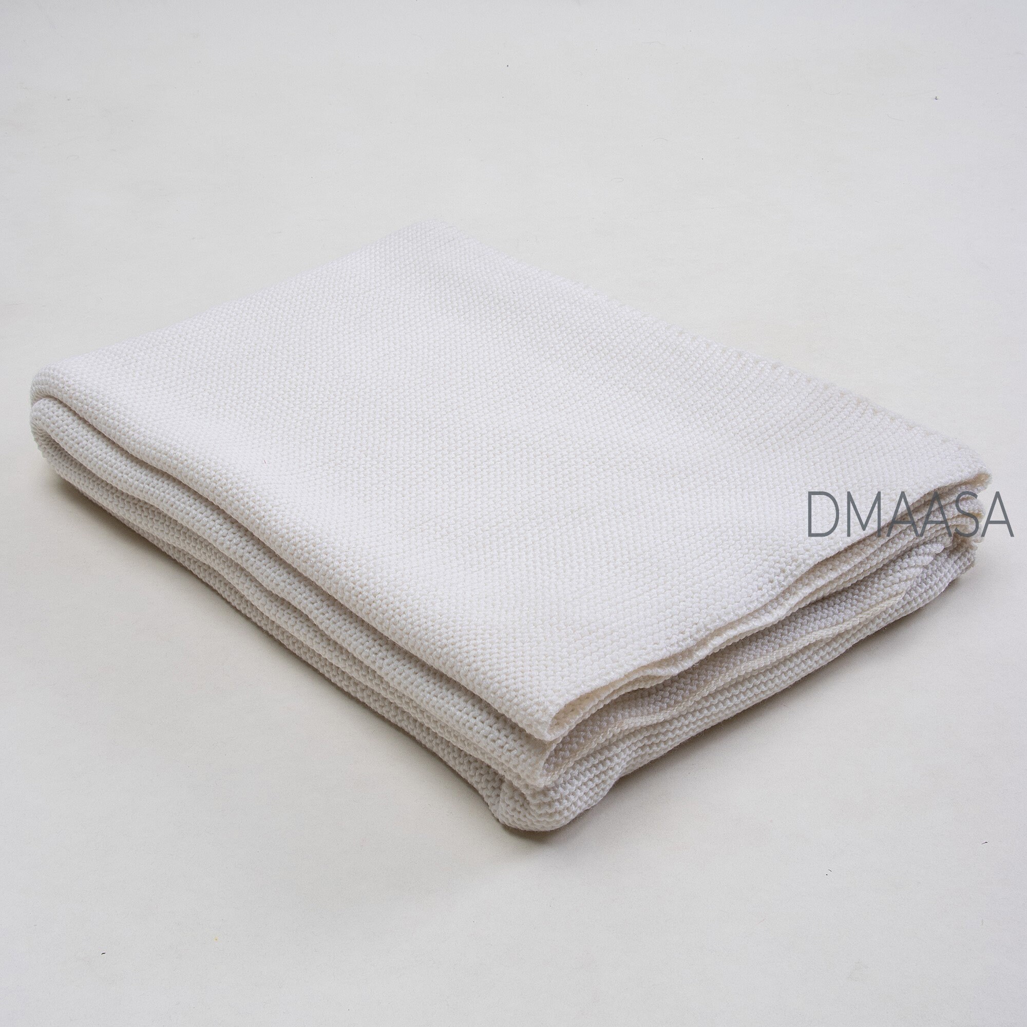 White Soft Cotton Throw Blanket, Handwoven Solid Throw Blanket, Cotton ...