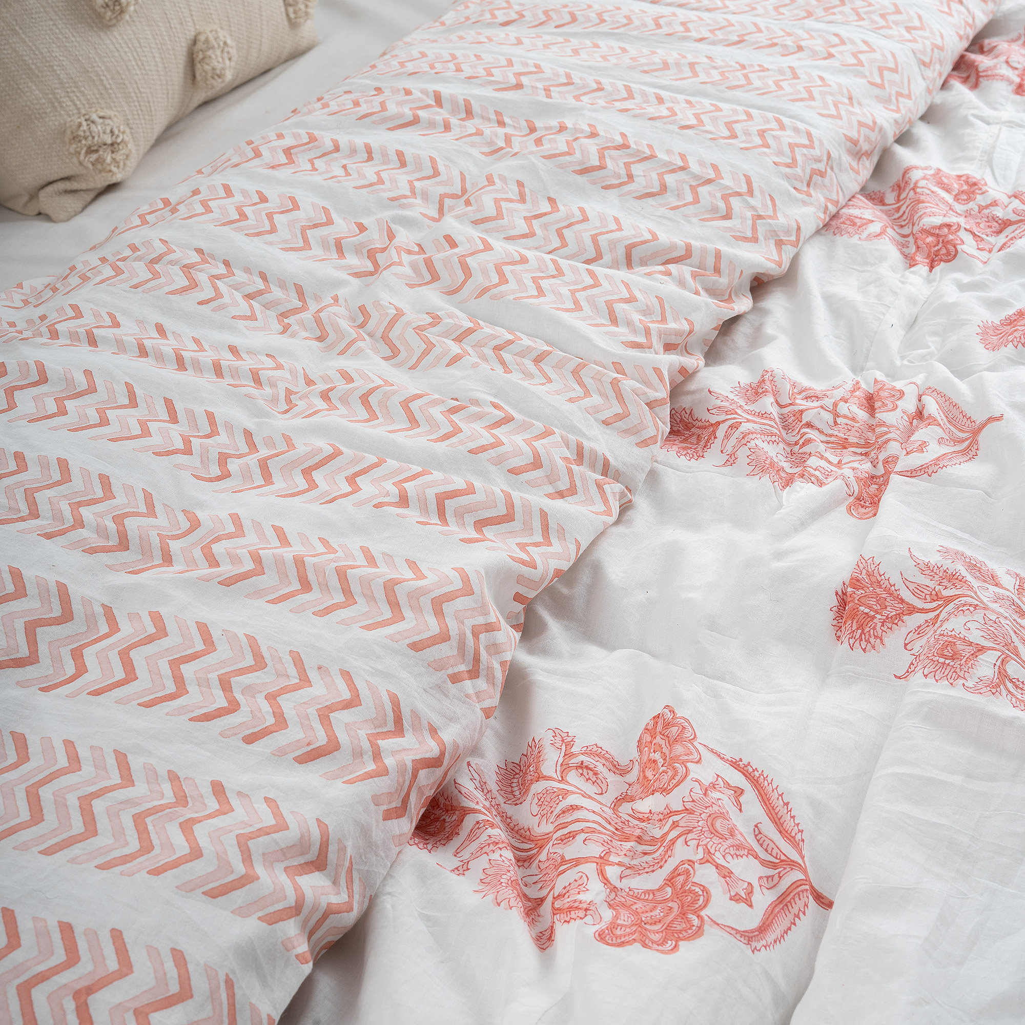 Traditional Indian Hand Block Print Duvet Cover, Boho Queen Size Duvet ...
