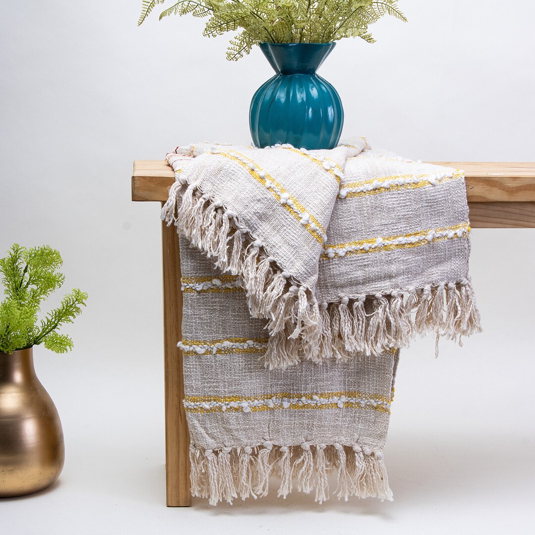 Home Inspiration Handmade Throw, Hand Blocked Printed Throw, Soft ...