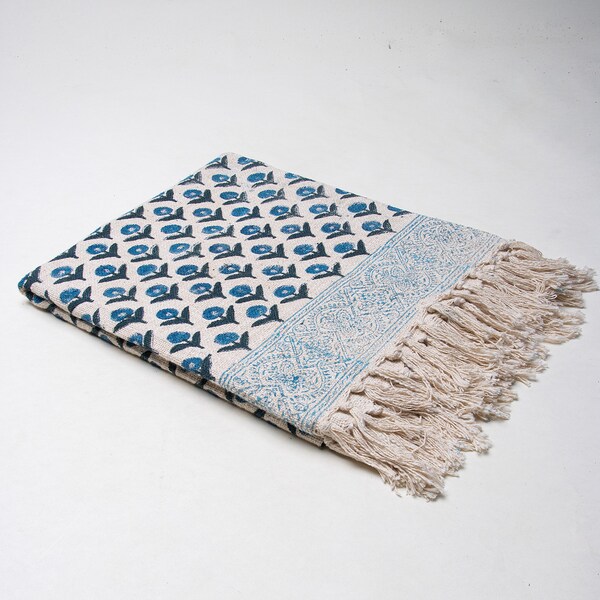 Blue Pattern Throw Blanket - Etsy