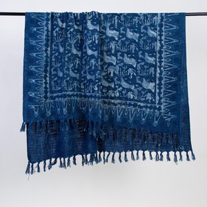 Indigo Indian Hand Block Print Cotton Throw Blanket, Indian Handmade ...