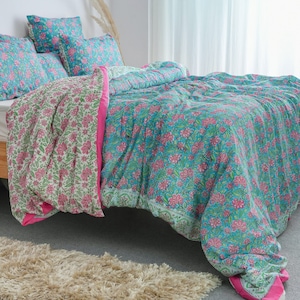 Hand Block Print Duvet Cover, Comforter Cover Set, Printed Fabric Duvet ...