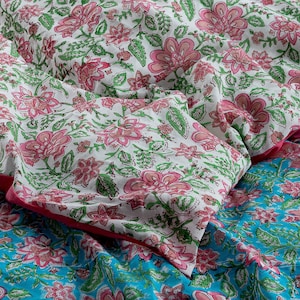 Hand Block Print Duvet Cover, Comforter Cover Set, Printed Fabric Duvet ...