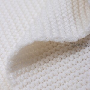 White Soft Cotton Throw Blanket, Handwoven Solid Throw Blanket, Cotton ...