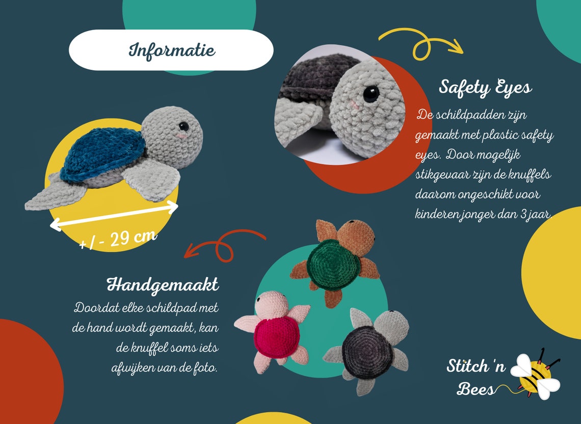 Large Turtle Plushie Handmade Turtle Stuffed Animal Amigurumi Turtle ...