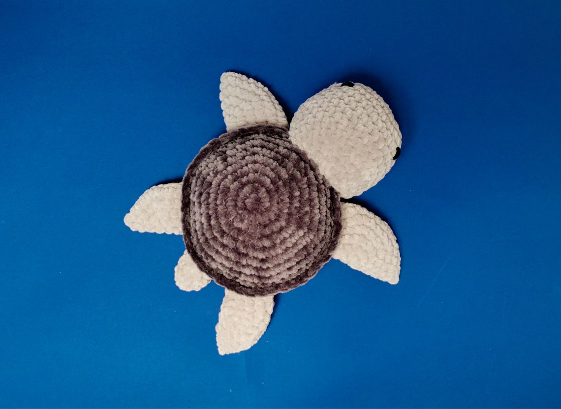 Large Turtle Plushie Handmade Turtle Stuffed Animal Amigurumi Turtle ...