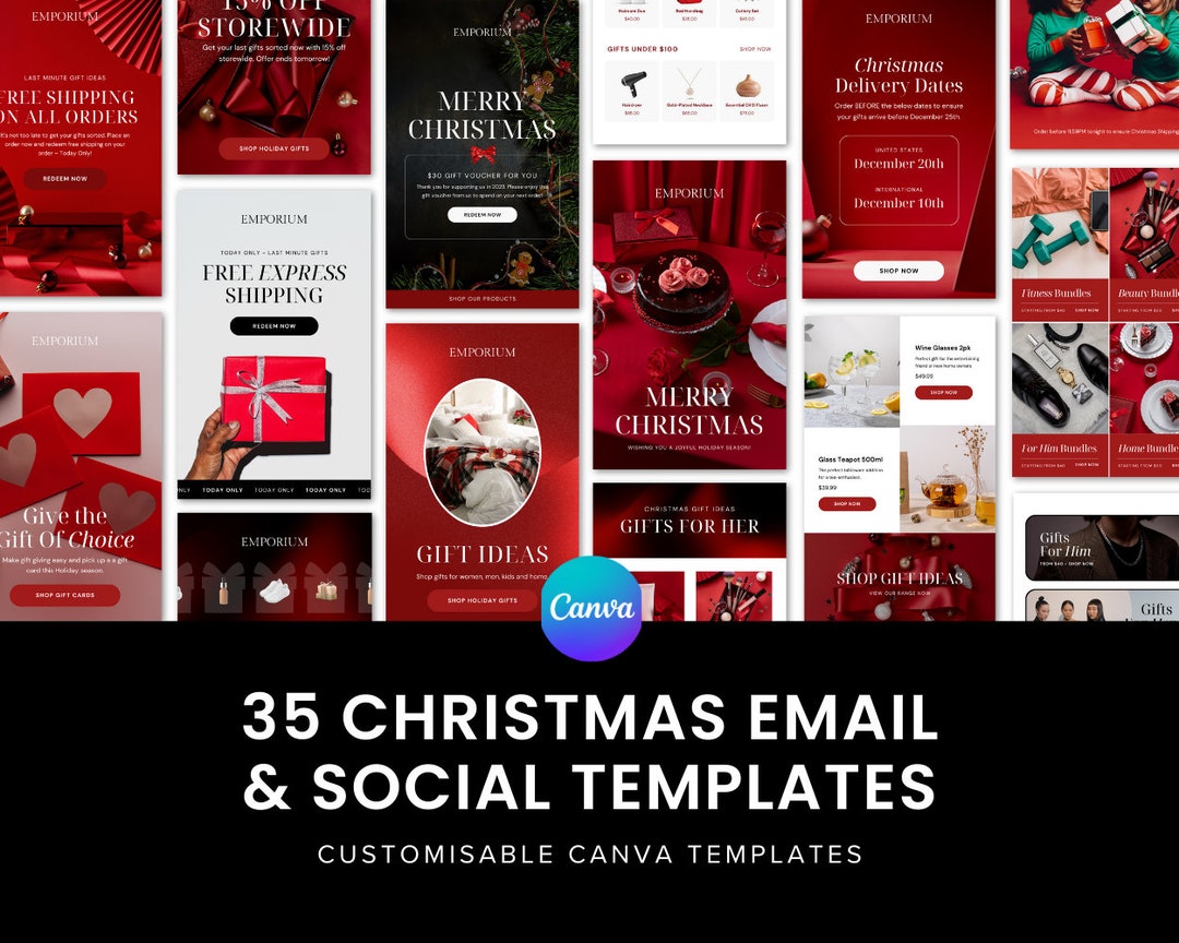 Christmas Email Marketing Template, Christmas Social Media Template ...