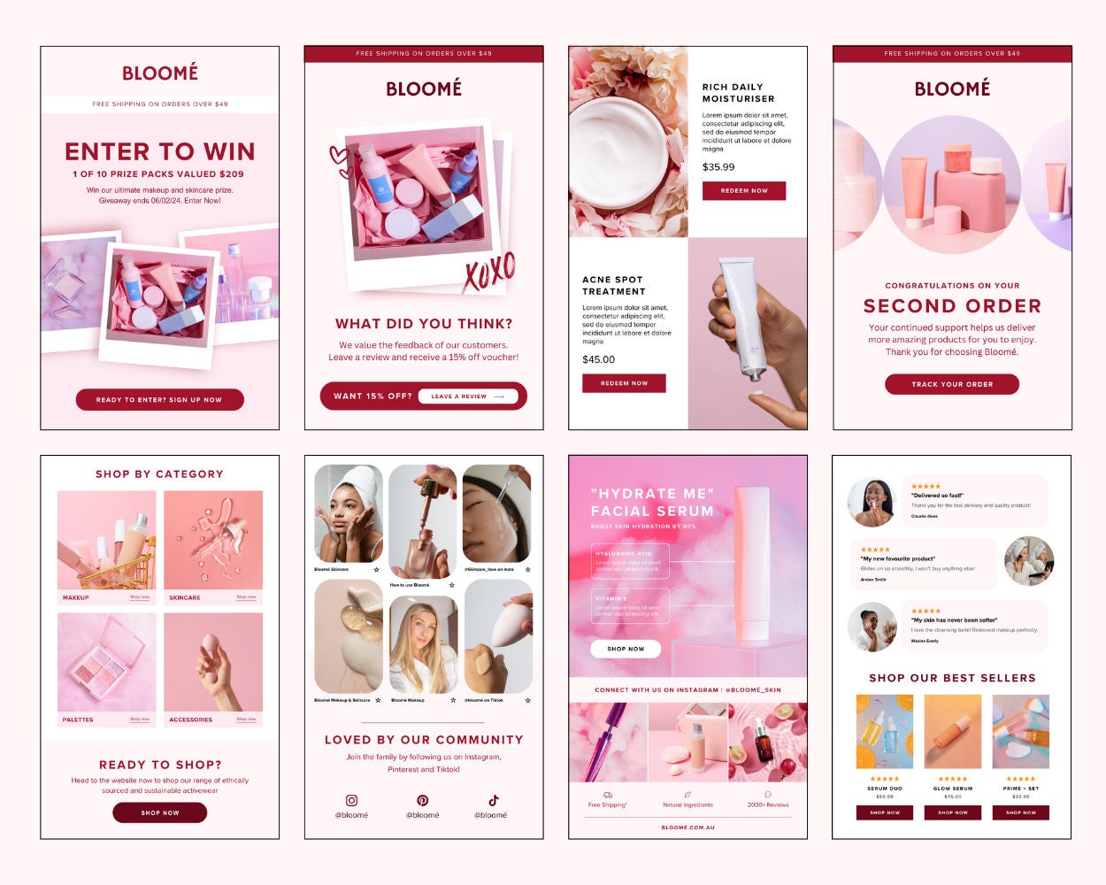 50 Pink Email Templates, Flow Email Template, Mailchimp Email Template ...
