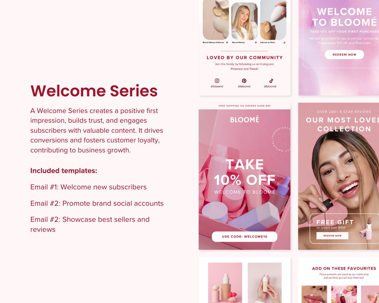 Pink Email Templates, Editable Email Automations, Mailchimp Email ...
