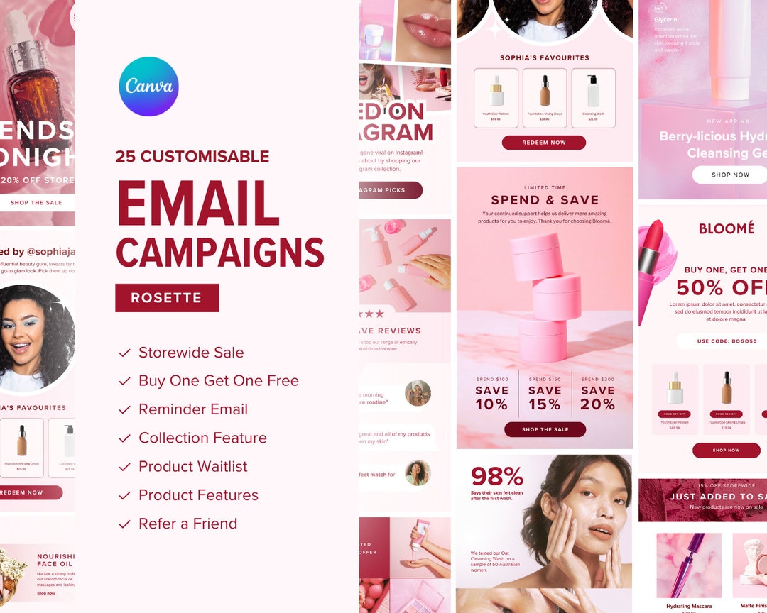 25 Pink Email Templates, Email Marketing Template, Email Newsletter ...