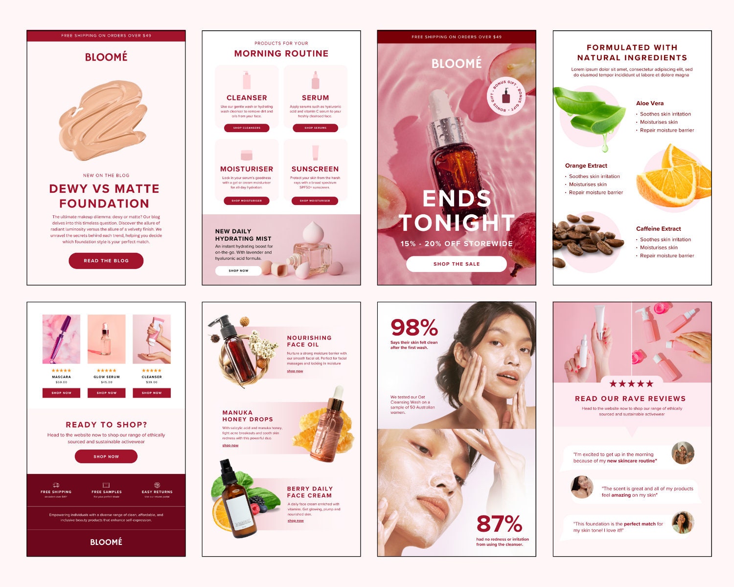 25 Pink Email Templates, Email Marketing Template, Email Newsletter ...