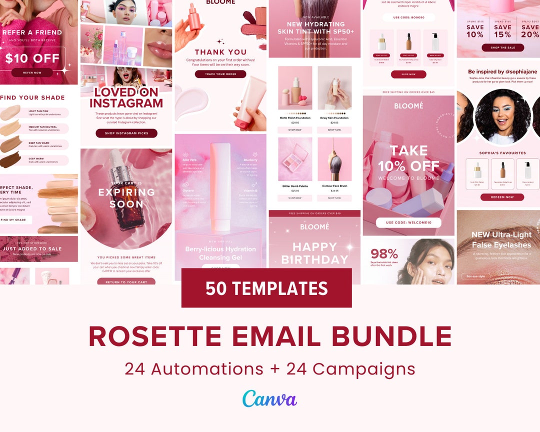 50 Pink Email Templates, Flow Email Template, Mailchimp Email Template ...