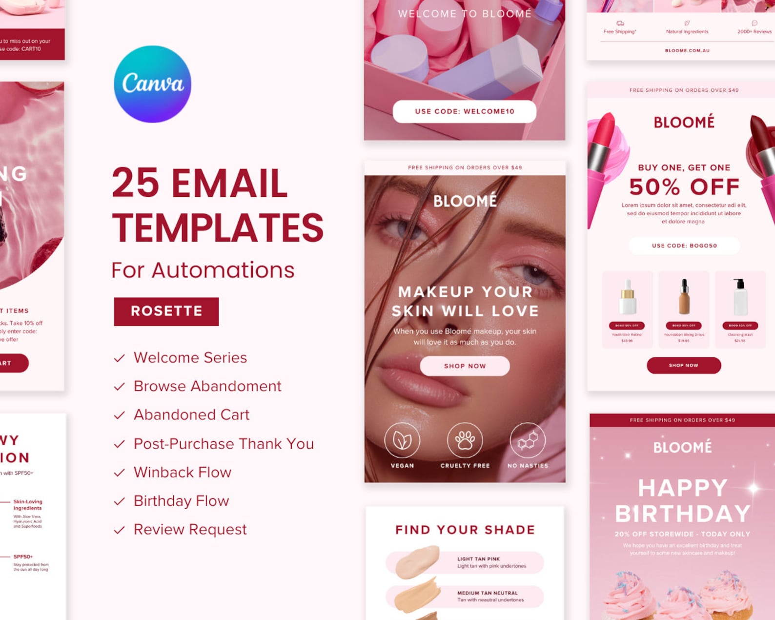 Pink Email Templates, Editable Email Automations, Mailchimp Email ...