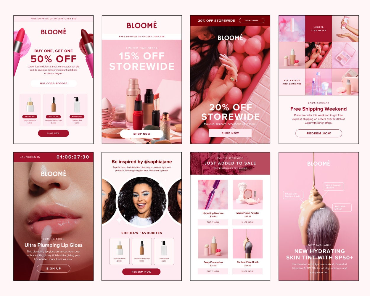 50 Pink Email Templates, Flow Email Template, Mailchimp Email Template ...