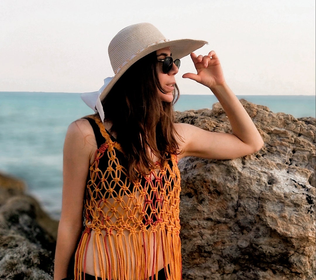 Macrame Crop Top, Dress, Boho Eco-friendly Sustainable Swimwear "dulcet ...