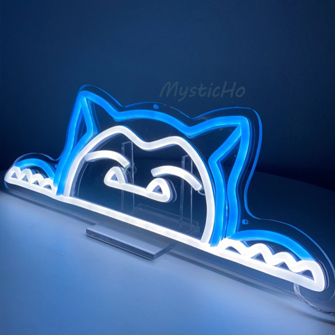 Snorlax Neon Signpokemon Ledpokemon Decorpokemon Neon - Etsy