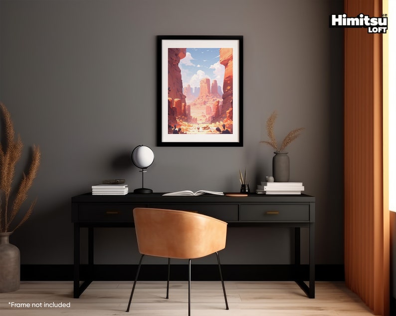 Ghibli Poster | Canyon Desert | Landscape Wall Art | Anime Poster ...
