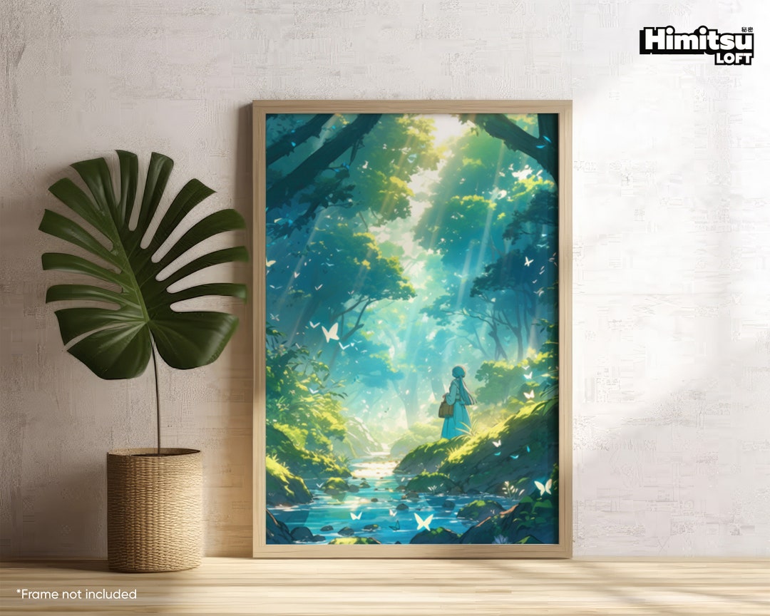 Ghibli Poster | Ethereal Beautiful Forest | Landscape Wall Art | Anime ...