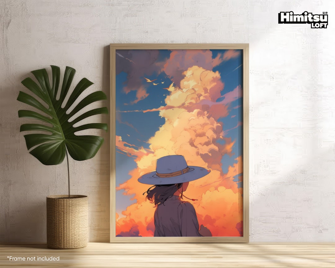 Ghibli Poster | Horizon | Beautiful Sunset | Landscape Art | Anime ...