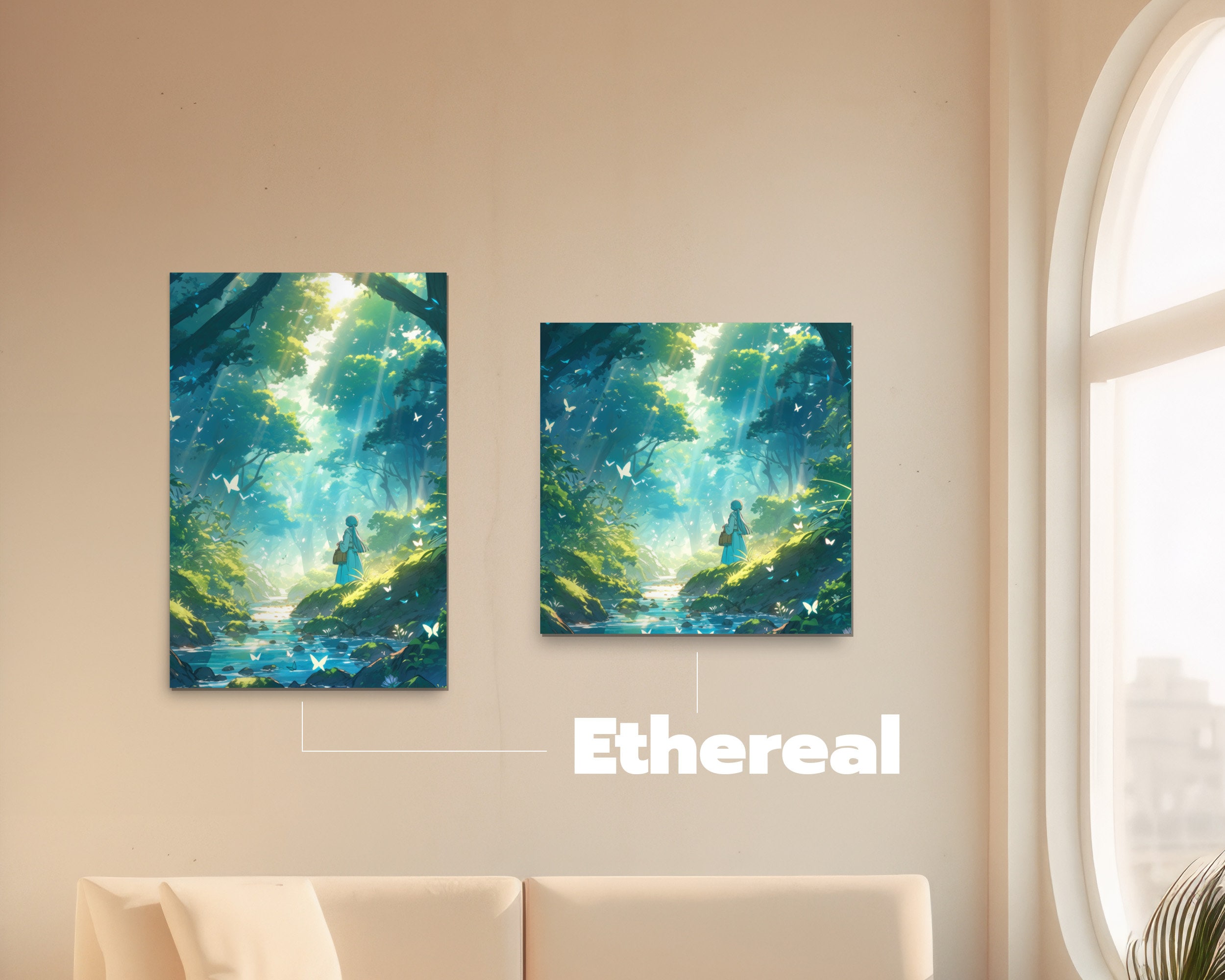 Ghibli Poster Ethereal Beautiful Forest Landscape Wall Art Anime Poster ...