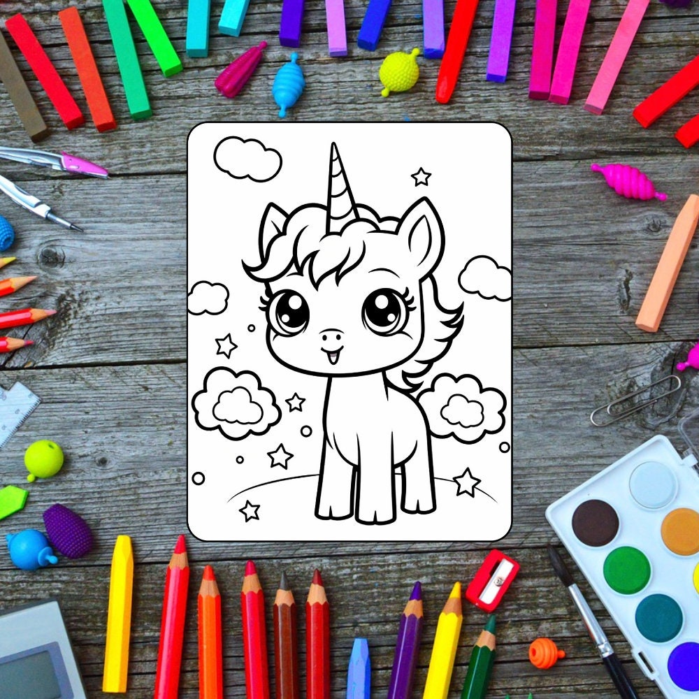 Magical Unicorn Coloring Book for Kids Lovely Unicorns - Etsy