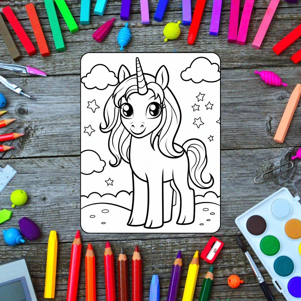 Magical Unicorn Coloring Book for Kids Lovely Unicorns - Etsy