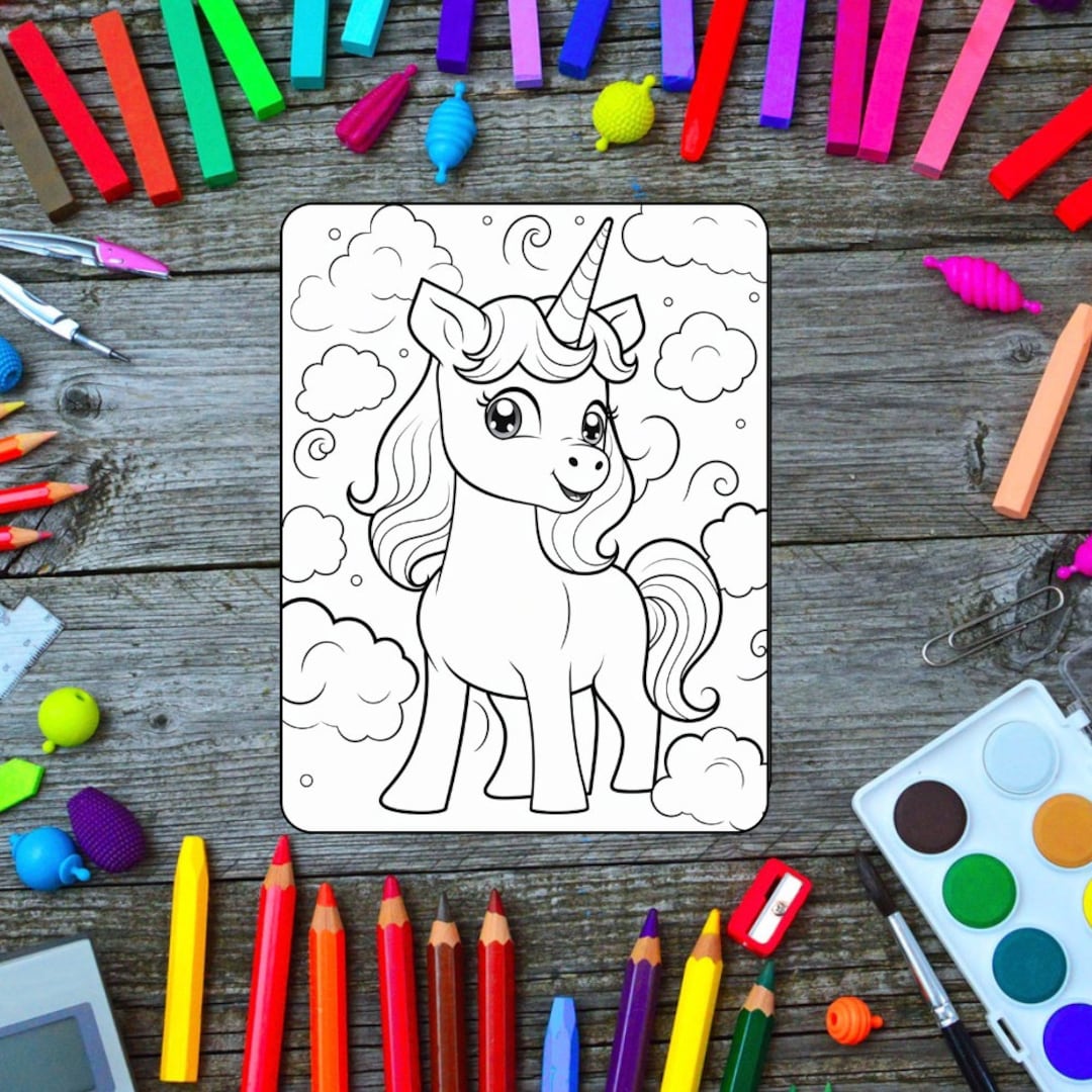 Magical Unicorn Coloring Book for Kids Lovely Unicorns - Etsy