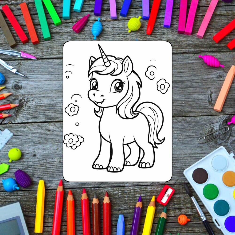 Magical Unicorn Coloring Book for Kids Lovely Unicorns - Etsy