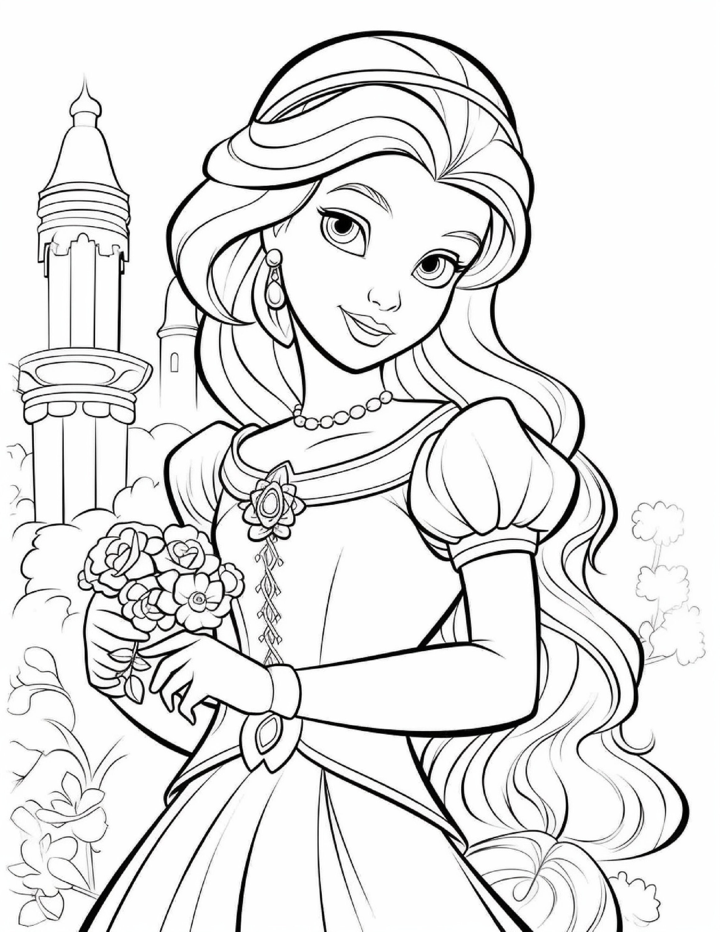 Disney Princess Cuties Coloring Pages