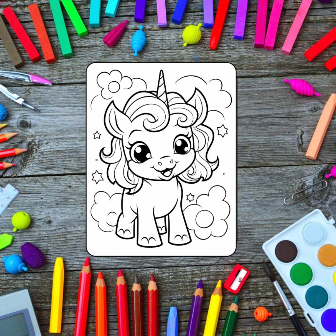 Magical Unicorn Coloring Book for Kids Lovely Unicorns - Etsy