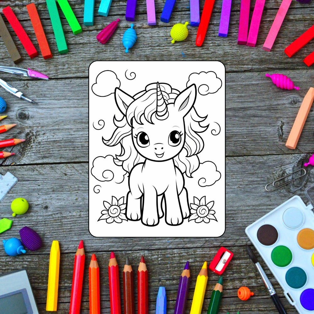 Magical Unicorn Coloring Book for Kids Lovely Unicorns - Etsy