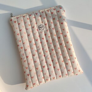 Cream With Soft Red Heart Pattern Book Cover - Etsy