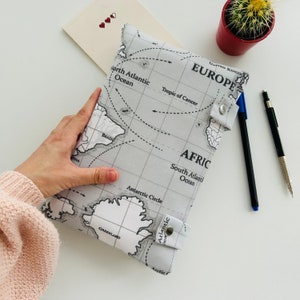 World Map Fabric Book Sleeve – Stylish and Durable - Etsy