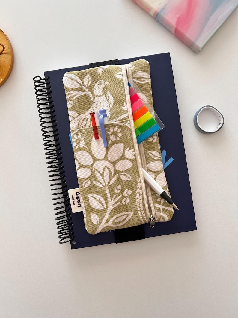 Elastic Pen Pouch for Notebook – Zipper Pencil Case With Pocket – Fits ...