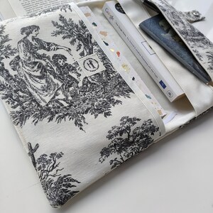 Toile De Jouy Fabric,book Sleeve, Book Bag, Book Purse, Book Protector ...