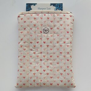 Cream With Soft Red Heart Pattern Book Cover - Etsy