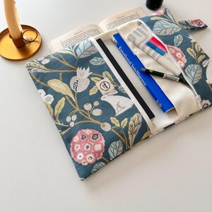 Woodland Bunny Book Sleeve – Forest Print Book Cover With Zipper and ...