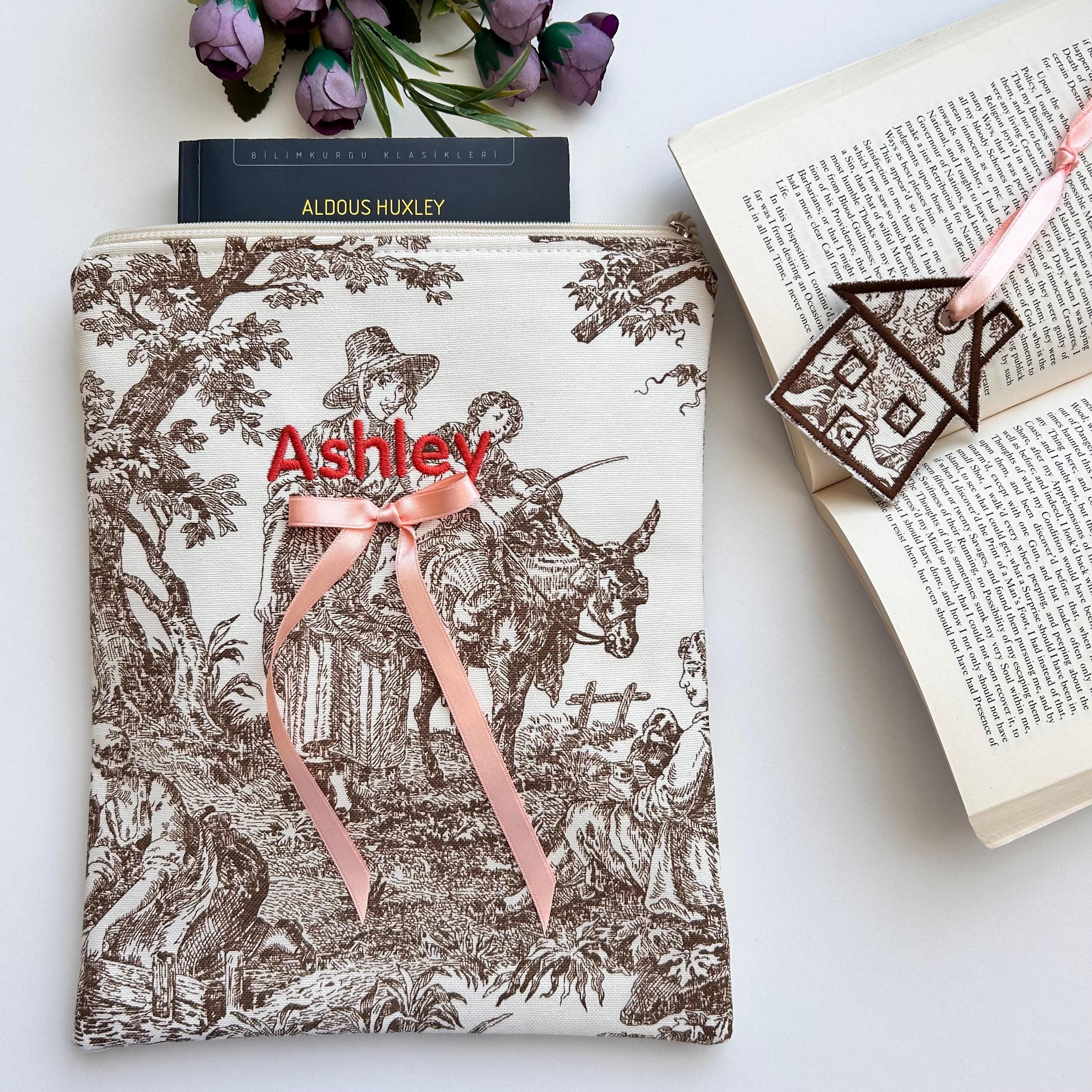 Toile De Jouy Book Sleeve ,handmade Custom Book Sleeve, Personalized ...