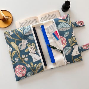 Woodland Bunny Book Sleeve – Forest Print Book Cover With Zipper and ...