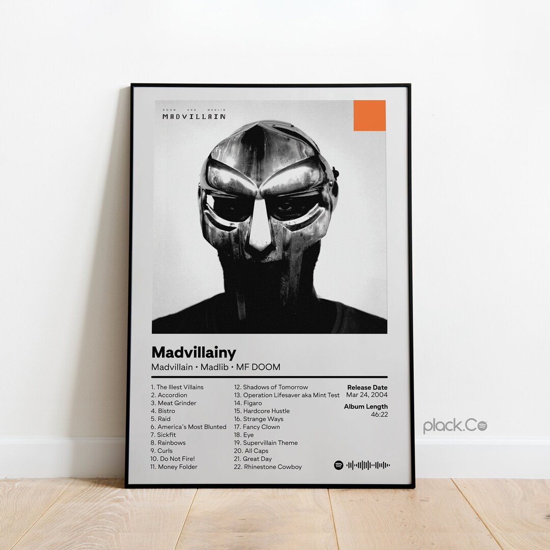 MF DOOM & Madlib Madvillainy Custom Album Poster Hip Hop Wall Art Personalized Album Cover MF ...
