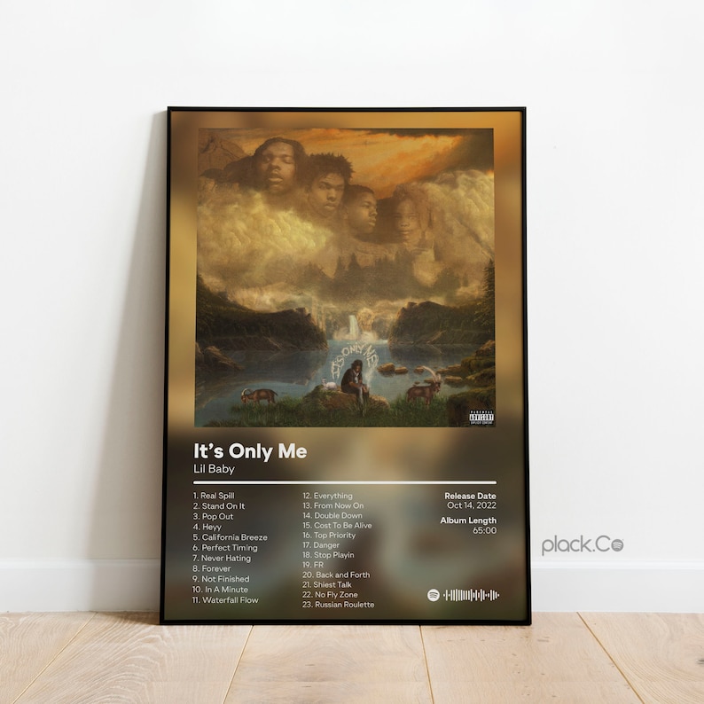 Lil Baby It's Only Me Custom Album Poster Custom Music Album Hip Hop ...