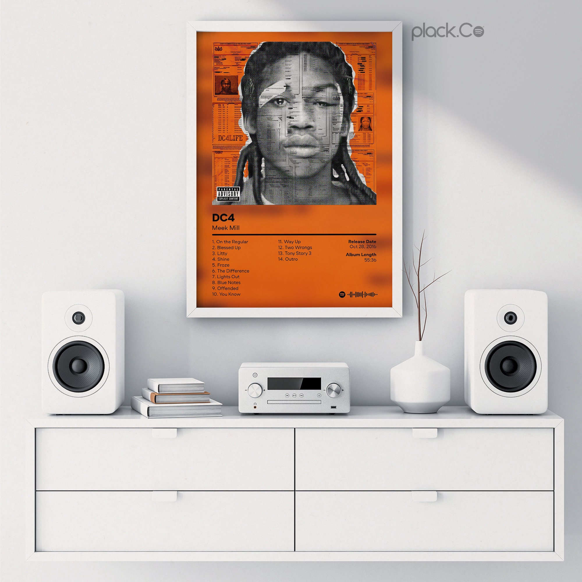 Meek Mill DC4 Custom Album Poster Hip Hop Print Meek Mill Poster Custom ...